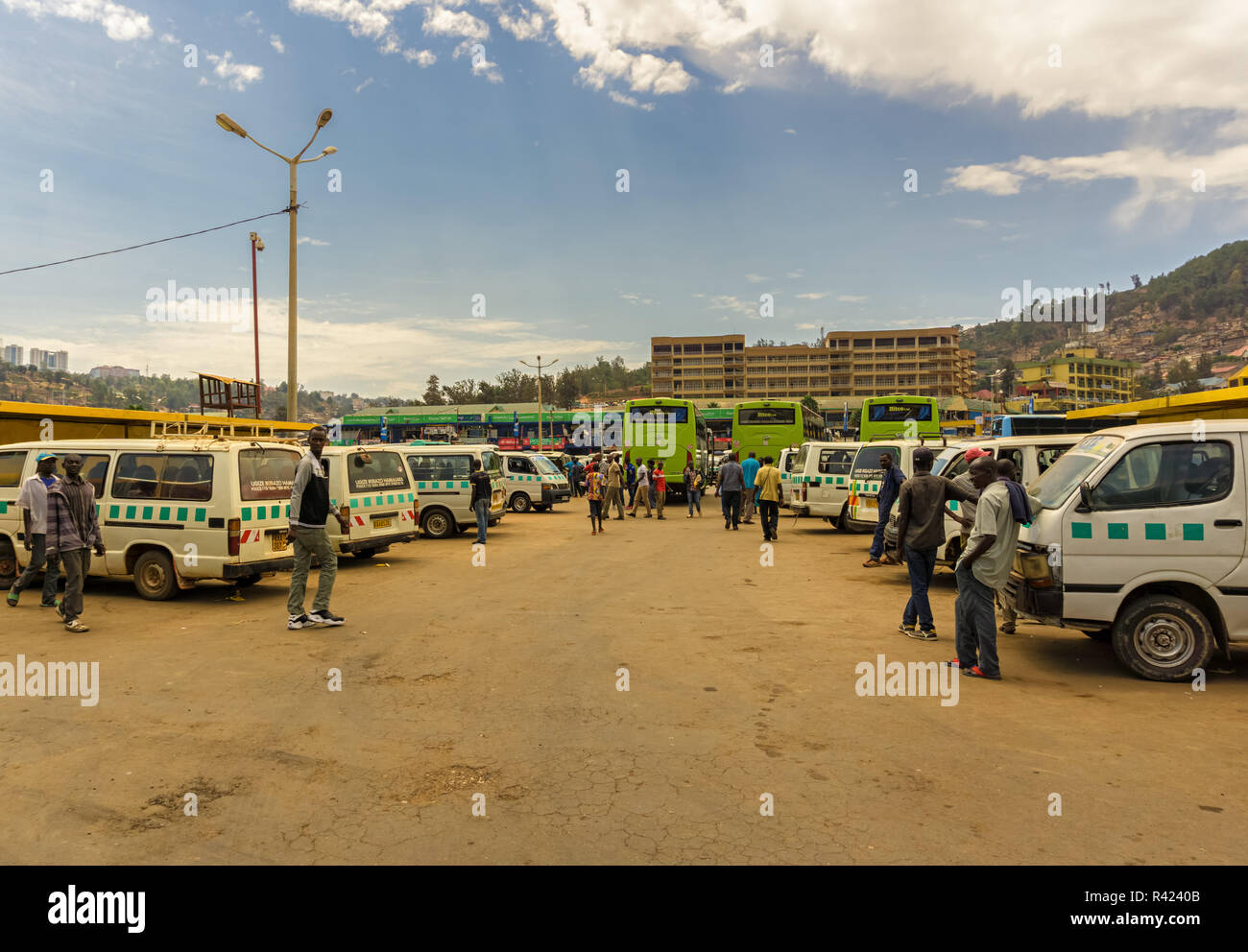 KIGALI,RWANDA - OCTOBER 18,2017: Nyabugogo This is the big Taxi Park ...