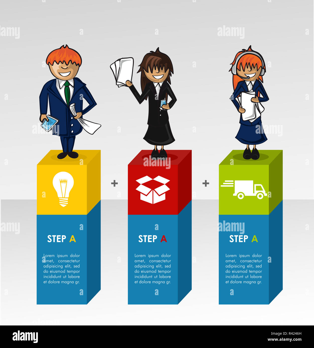 Business steps concept infographic work plan Stock Photo - Alamy