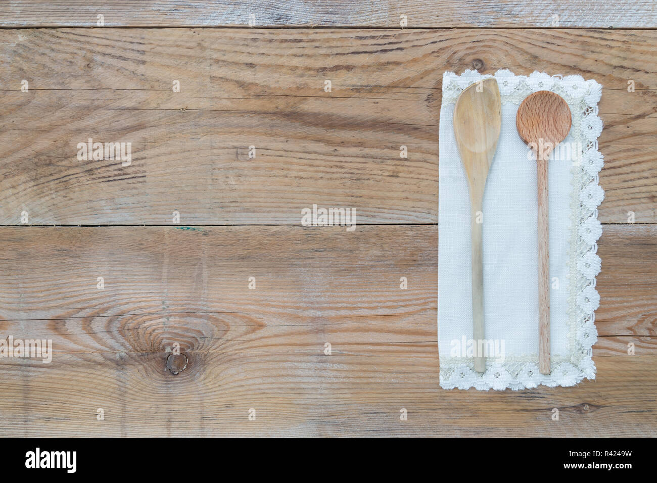 wooden spoon background Stock Photo - Alamy
