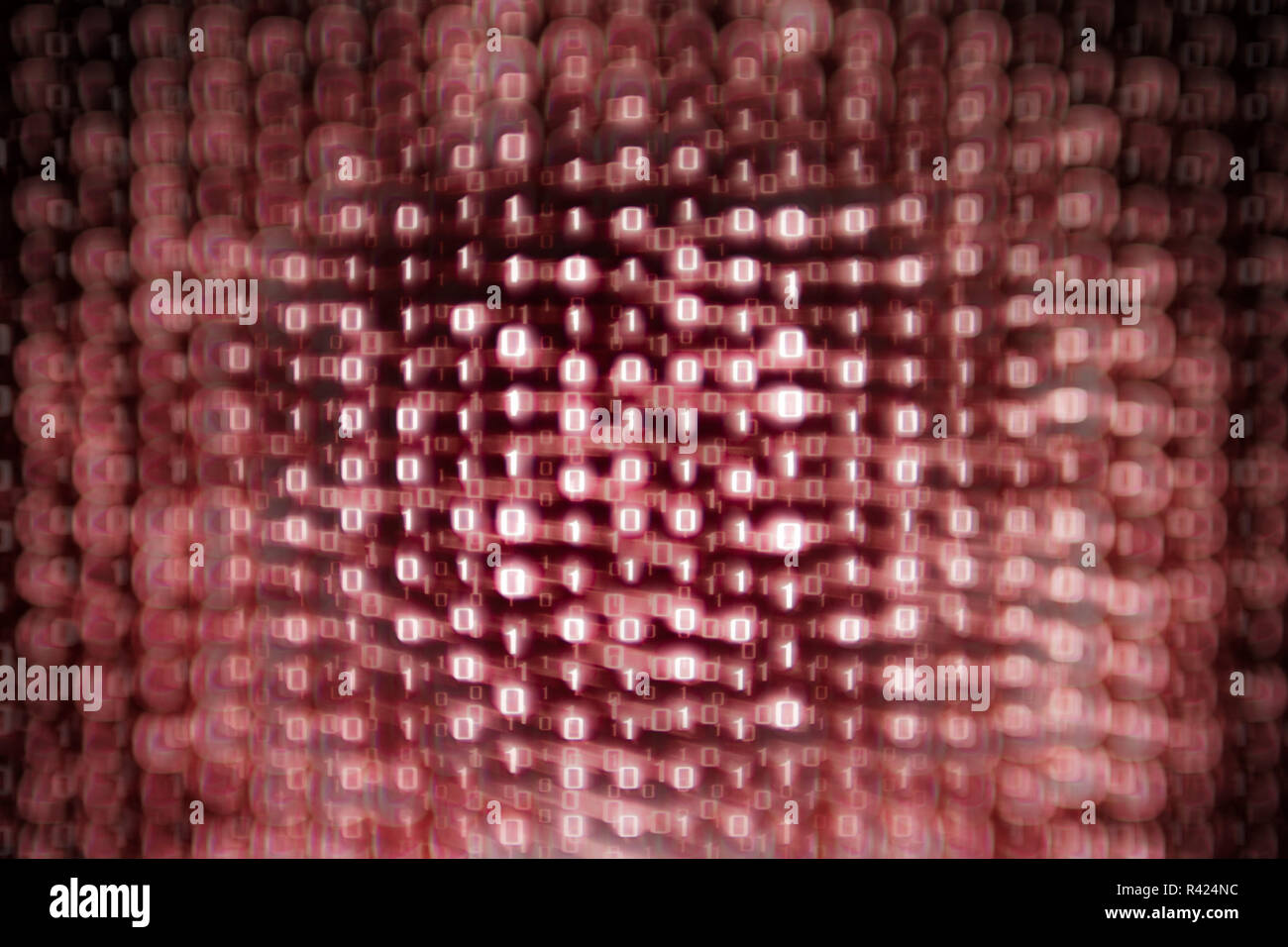 Red Binary Code Background Dangerous Virus Infection Internet Connection Computer Errors And