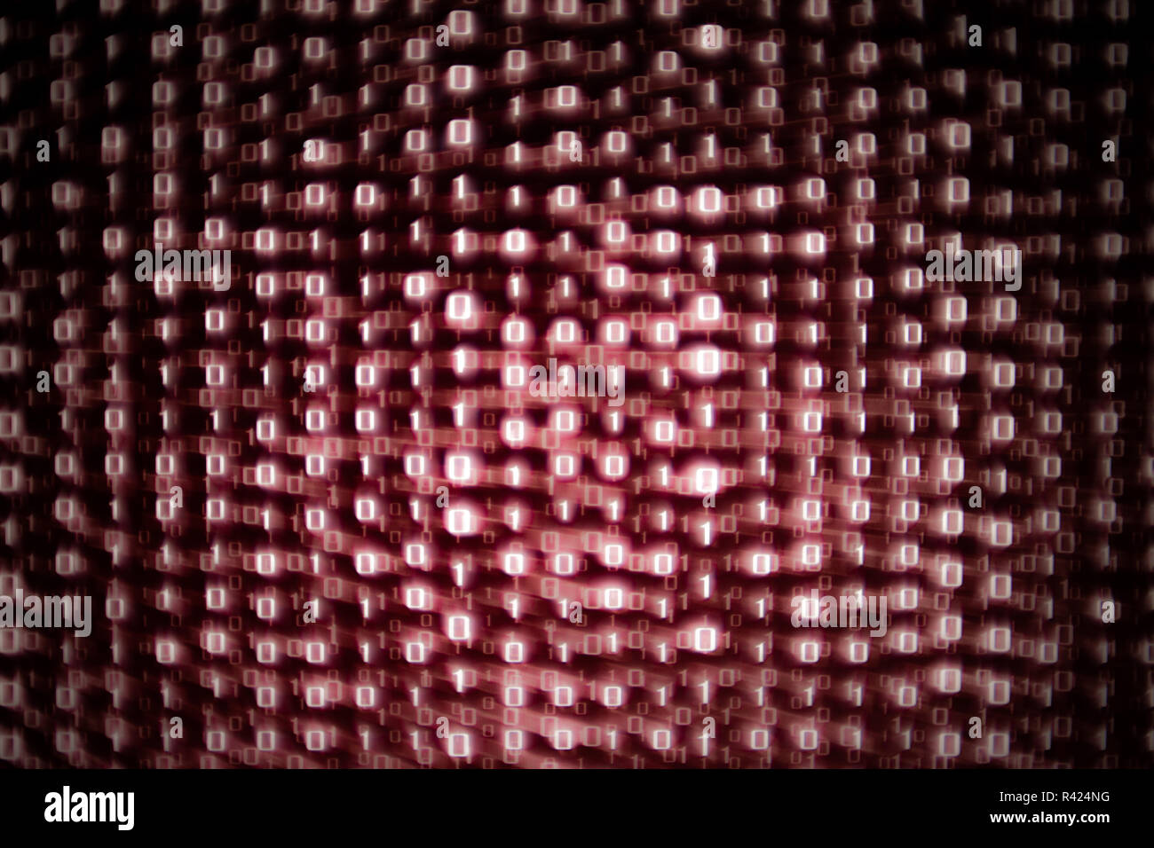 Red Binary Code Background Dangerous Virus Infection Internet Connection Computer Errors And