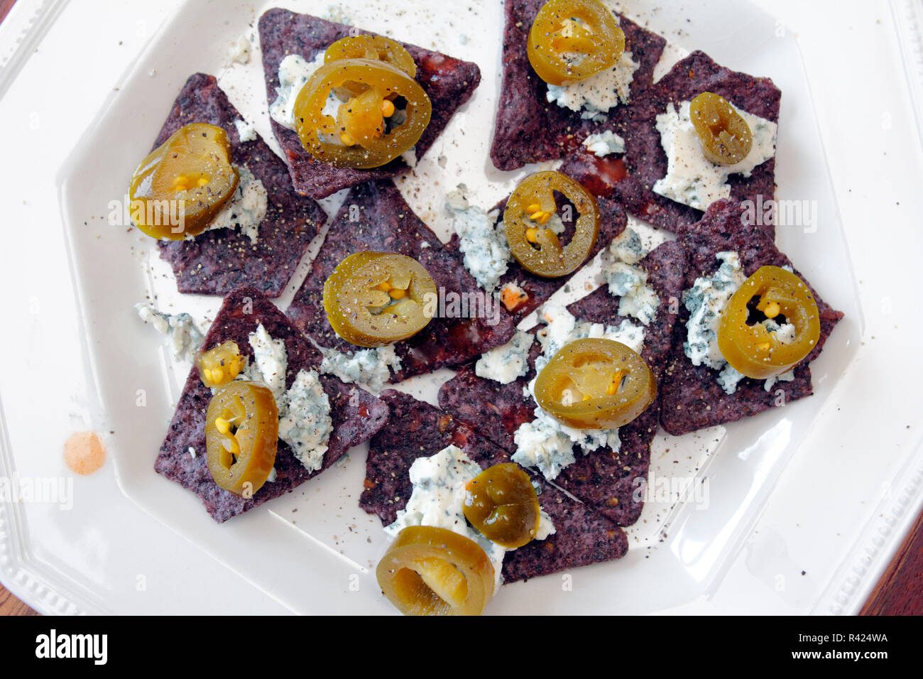 Fancy Blue Nachos Stock Photo - Alamy