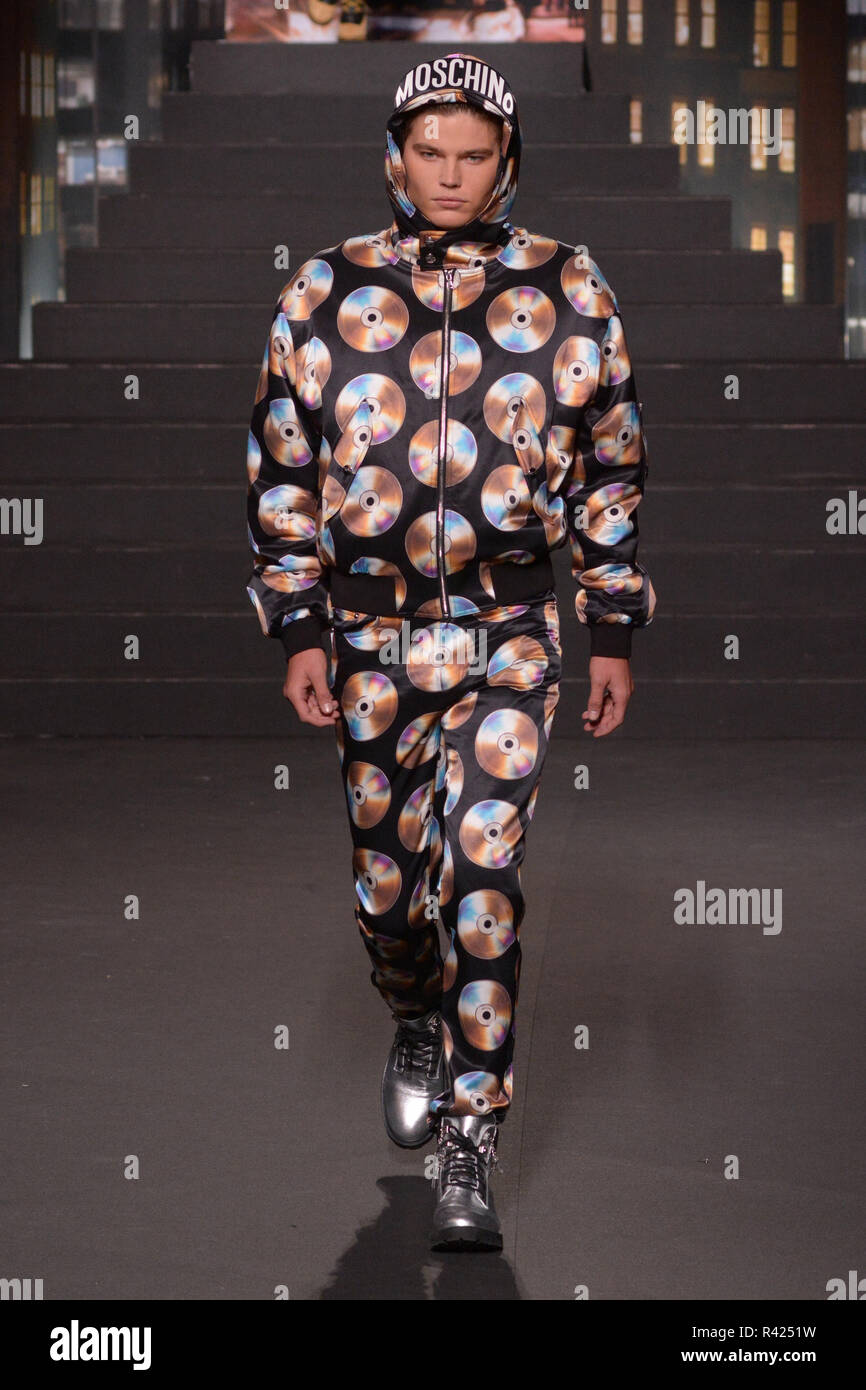 Moschino x H&M fashion show held at Pier 36 - Runway Featuring: Jordan ...