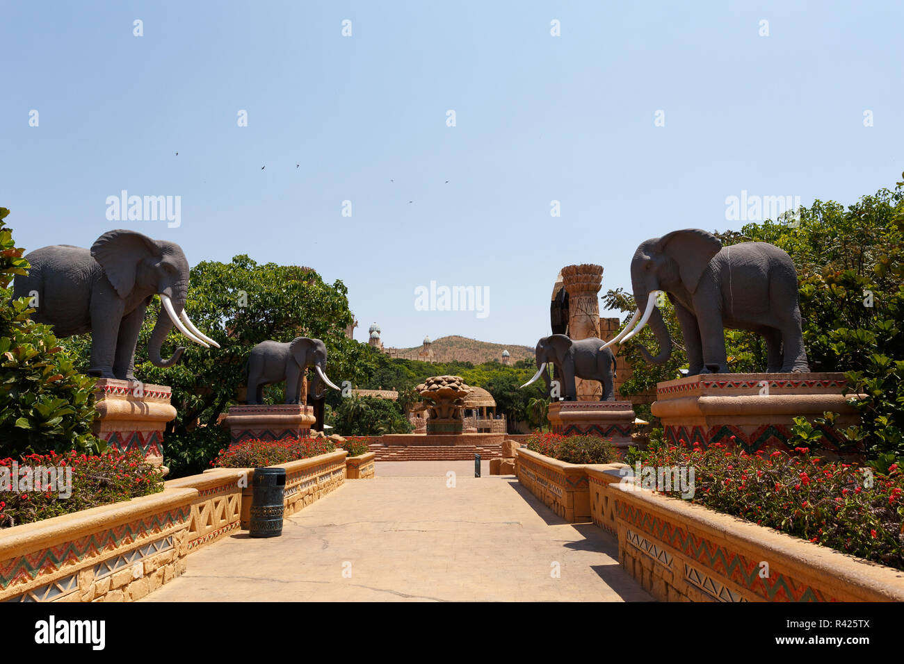 Gigantic elephant statues on Bridge in famous Lost City Stock Photo - Alamy