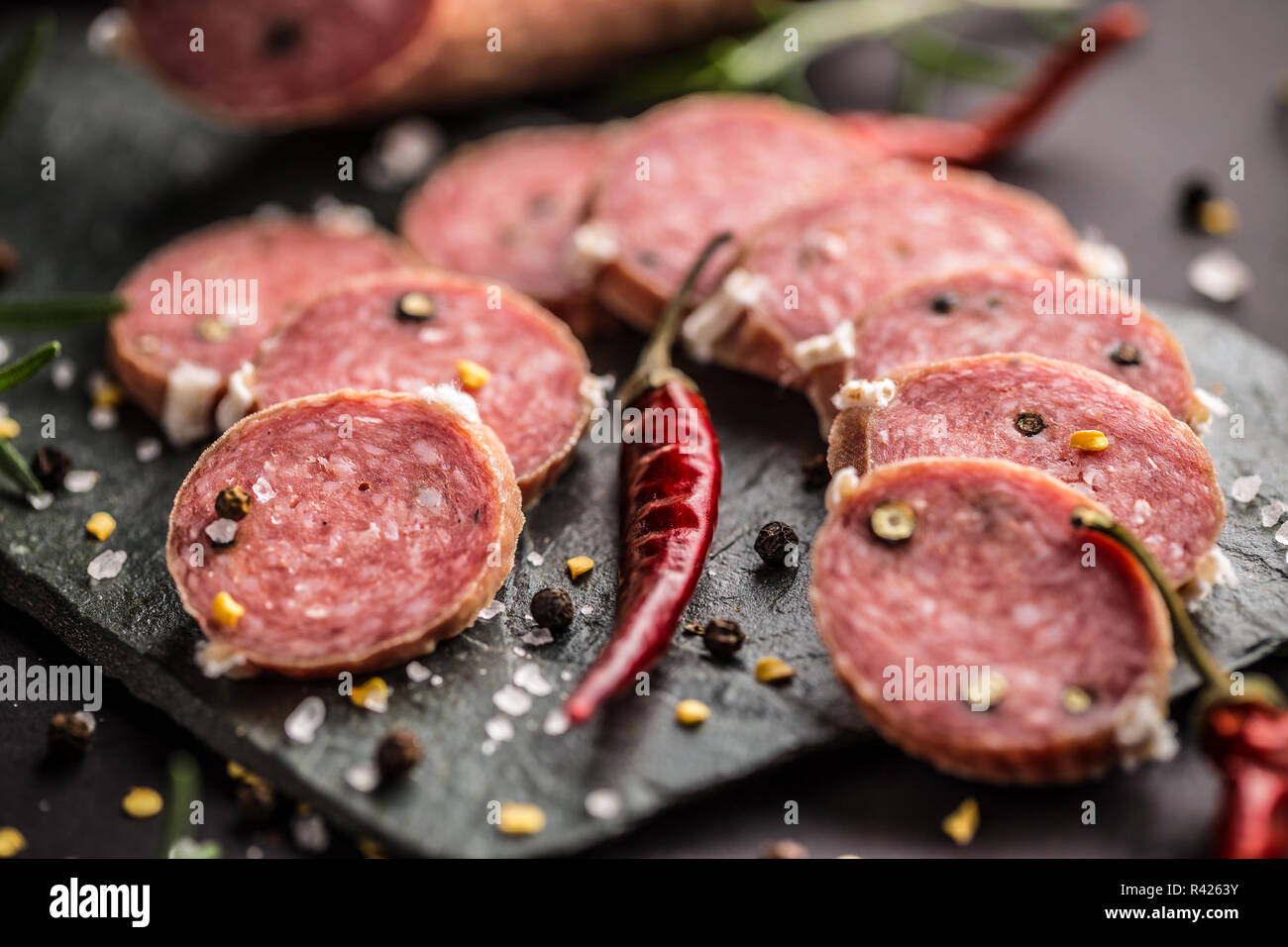 French salami black pepper hi-res stock photography and images - Alamy