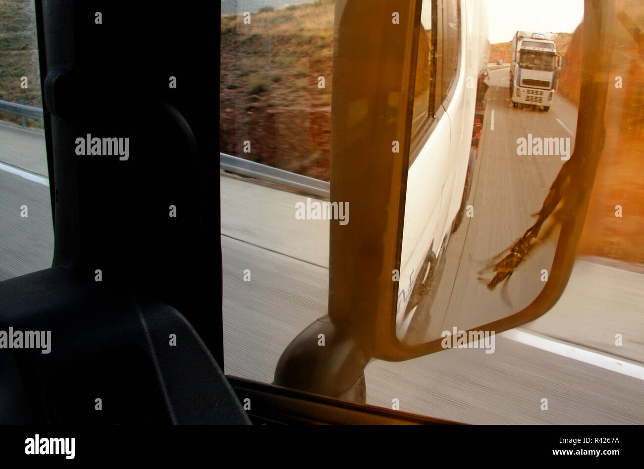 Heavy track overtaking Stock Photo - Alamy