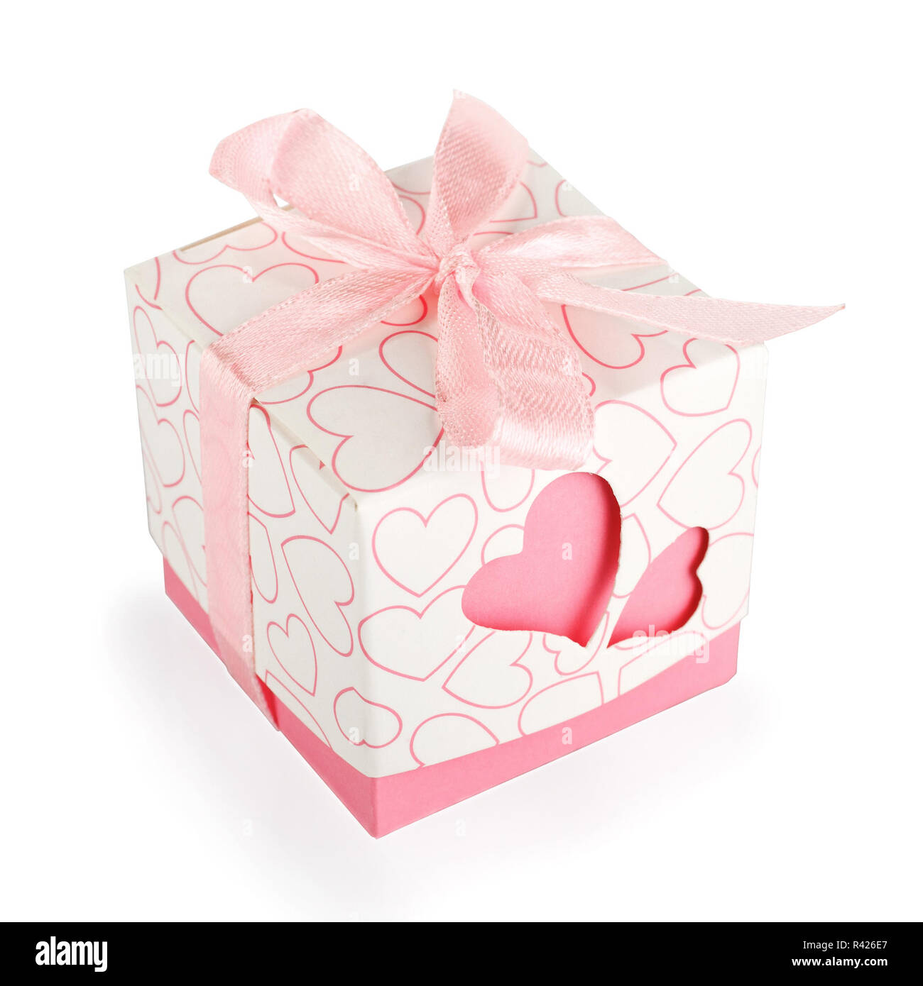 Gift box with hearts Stock Photo - Alamy