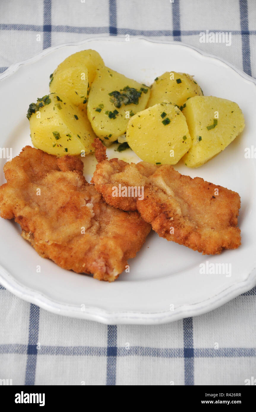 typical austrian viennese Schnitzel Stock Photo - Alamy