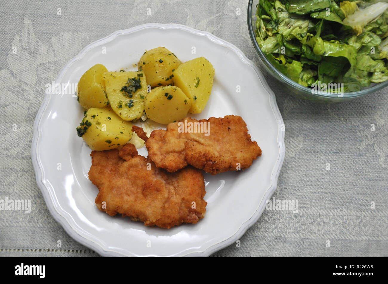 typical austrian viennese Schnitzel Stock Photo - Alamy