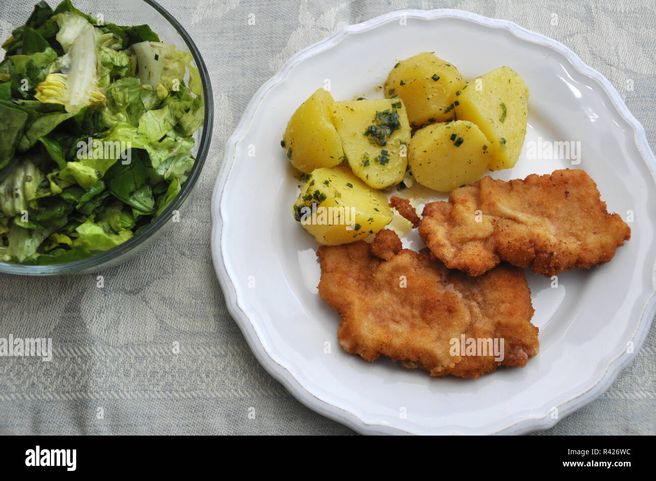 typical austrian viennese Schnitzel Stock Photo - Alamy