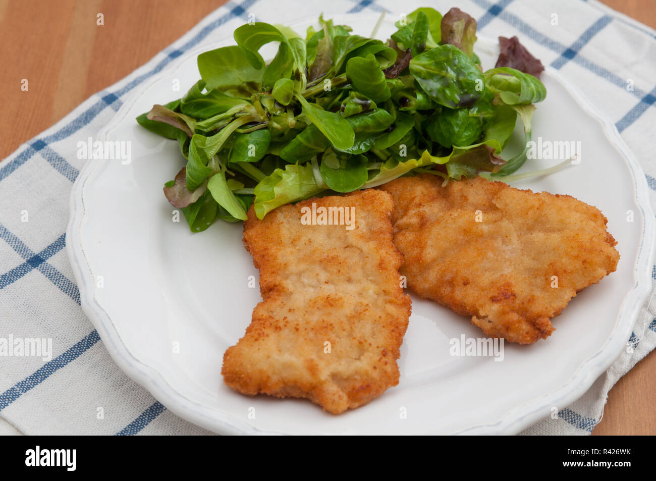 typical austrian viennese Schnitzel Stock Photo - Alamy