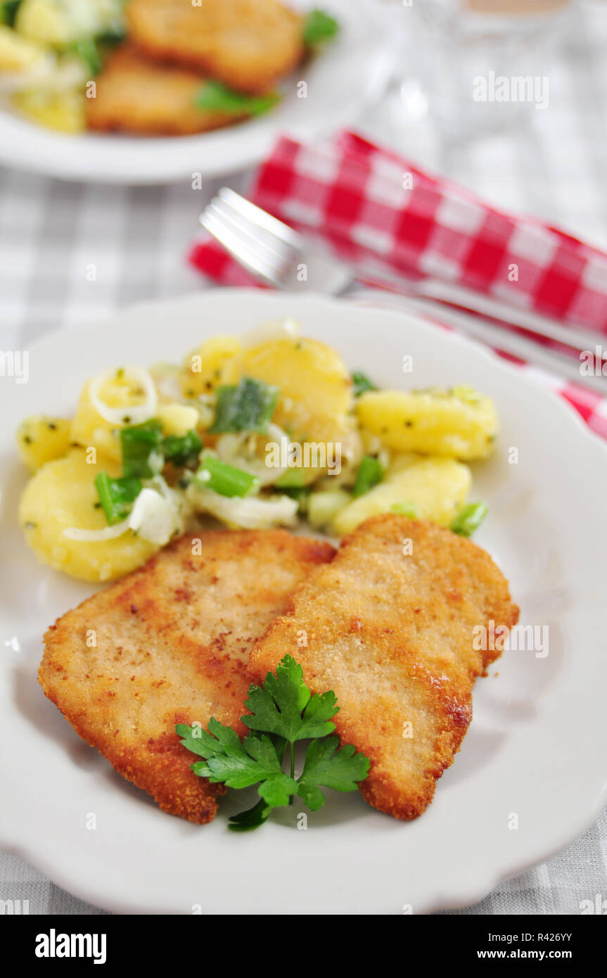 typical austrian viennese Schnitzel Stock Photo - Alamy