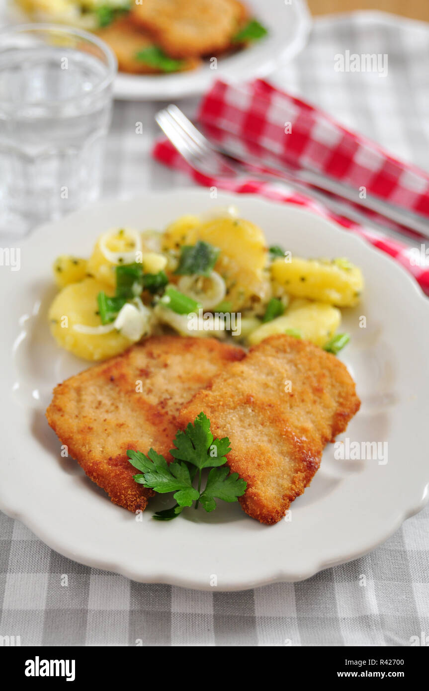 typical austrian viennese Schnitzel Stock Photo - Alamy