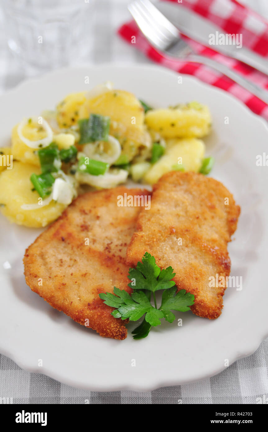typical austrian viennese Schnitzel Stock Photo - Alamy