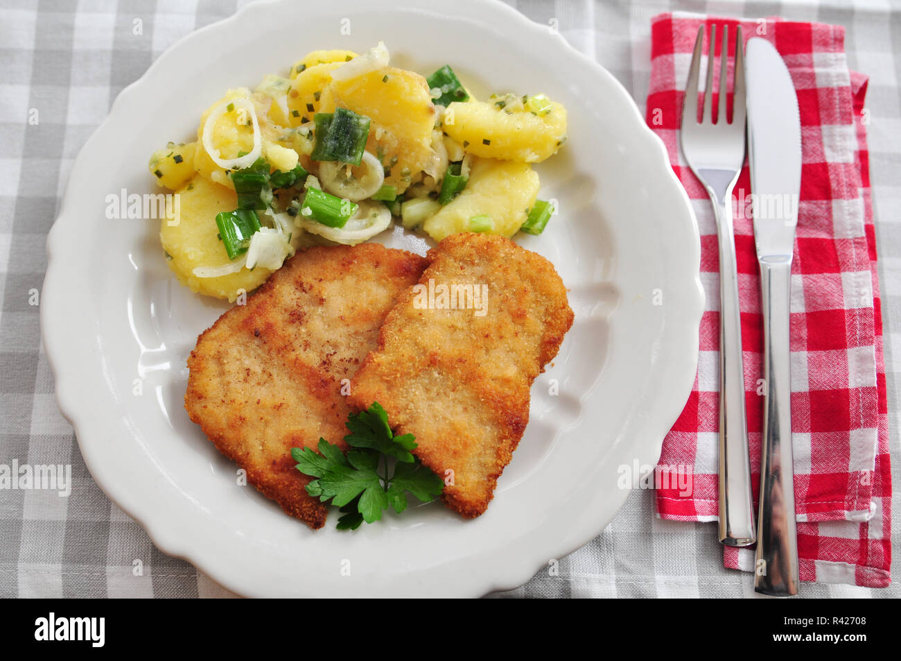 typical austrian viennese Schnitzel Stock Photo - Alamy