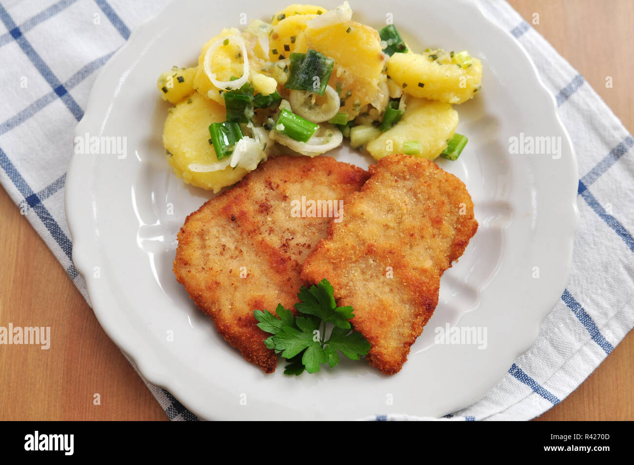 typical austrian viennese Schnitzel Stock Photo - Alamy