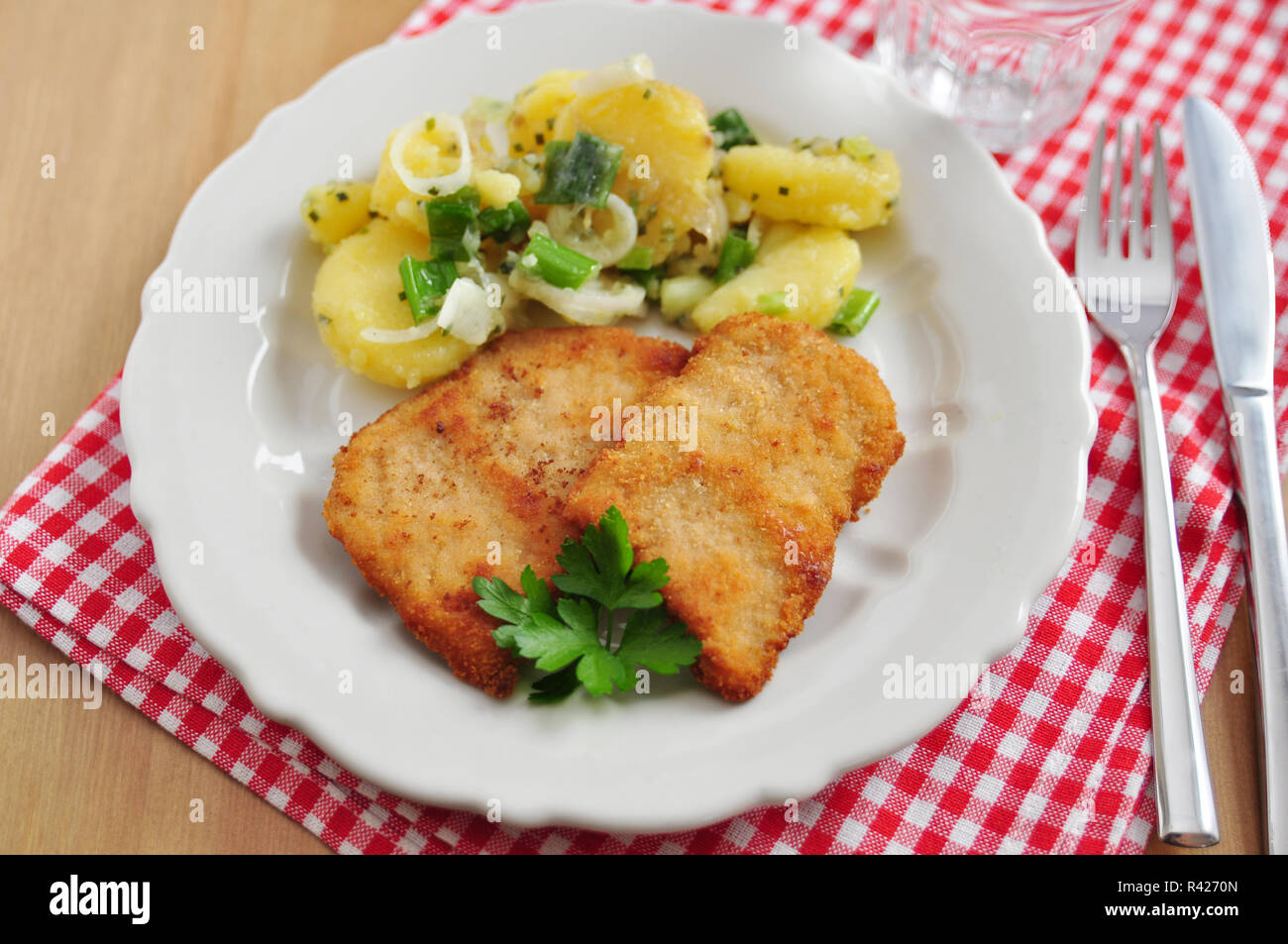 typical austrian viennese Schnitzel Stock Photo - Alamy