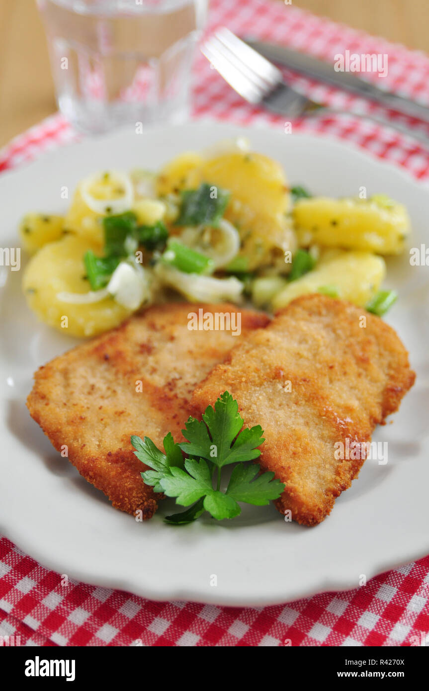 typical austrian viennese Schnitzel Stock Photo - Alamy