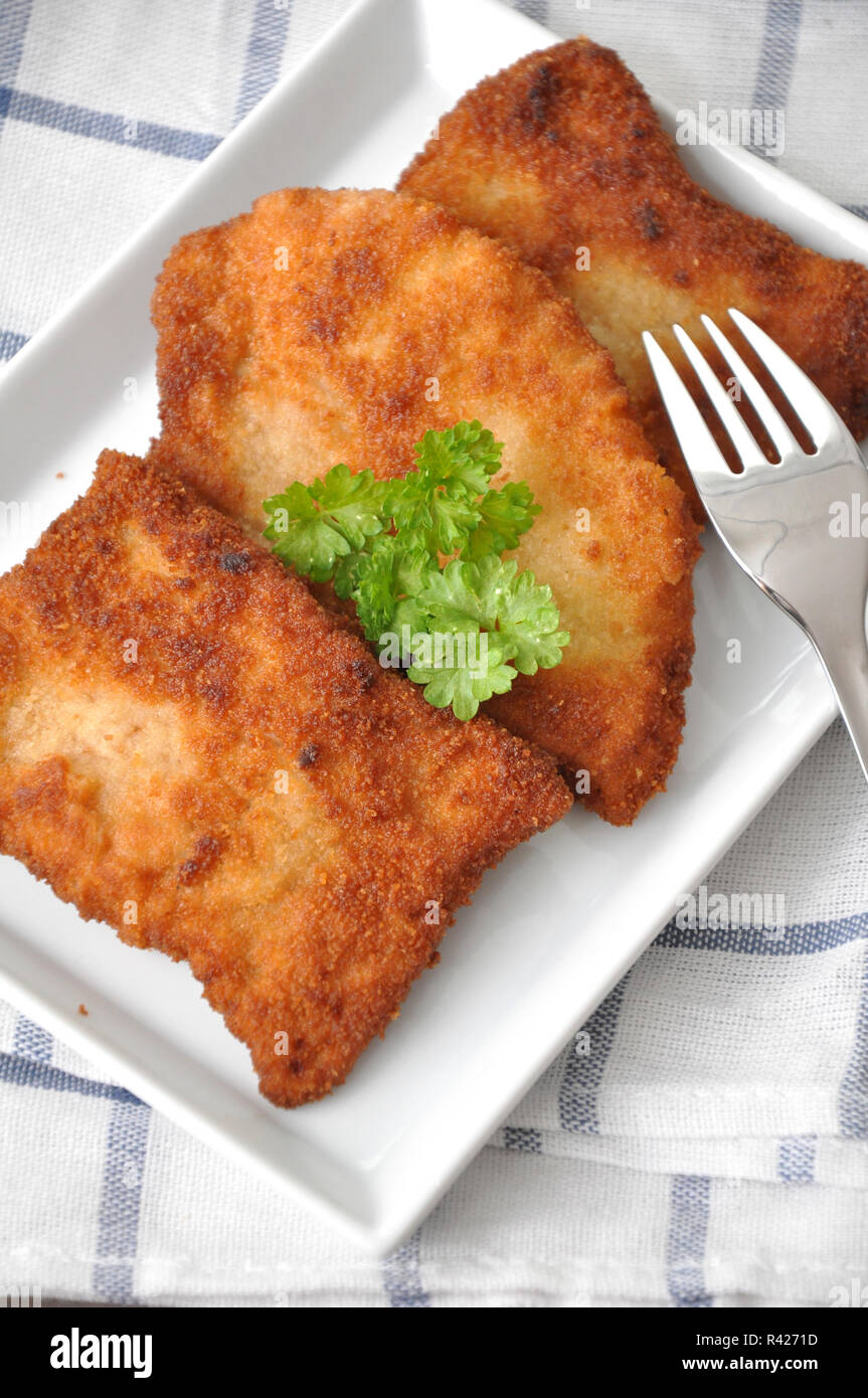 typical austrian viennese Schnitzel Stock Photo - Alamy