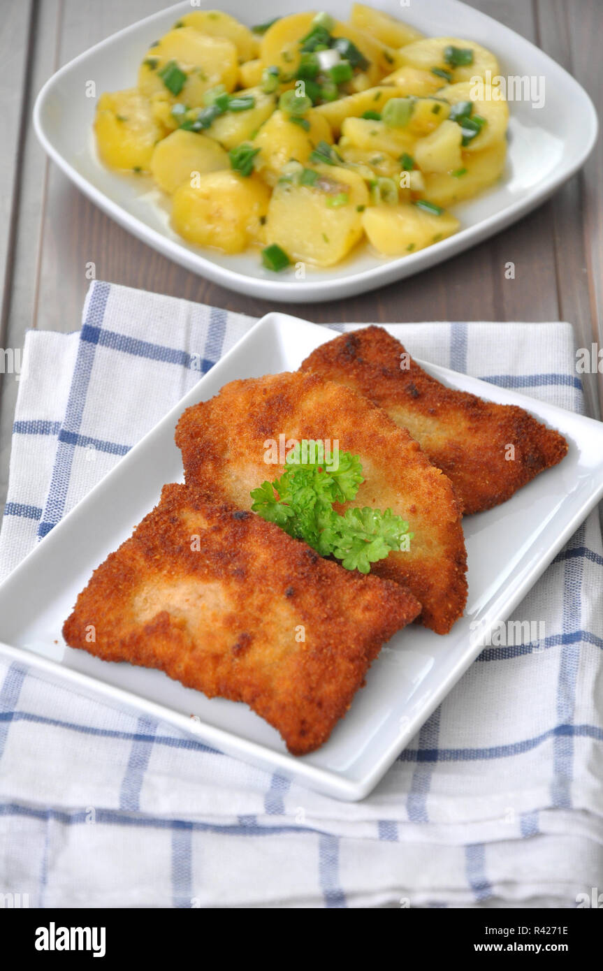 typical austrian viennese Schnitzel Stock Photo - Alamy
