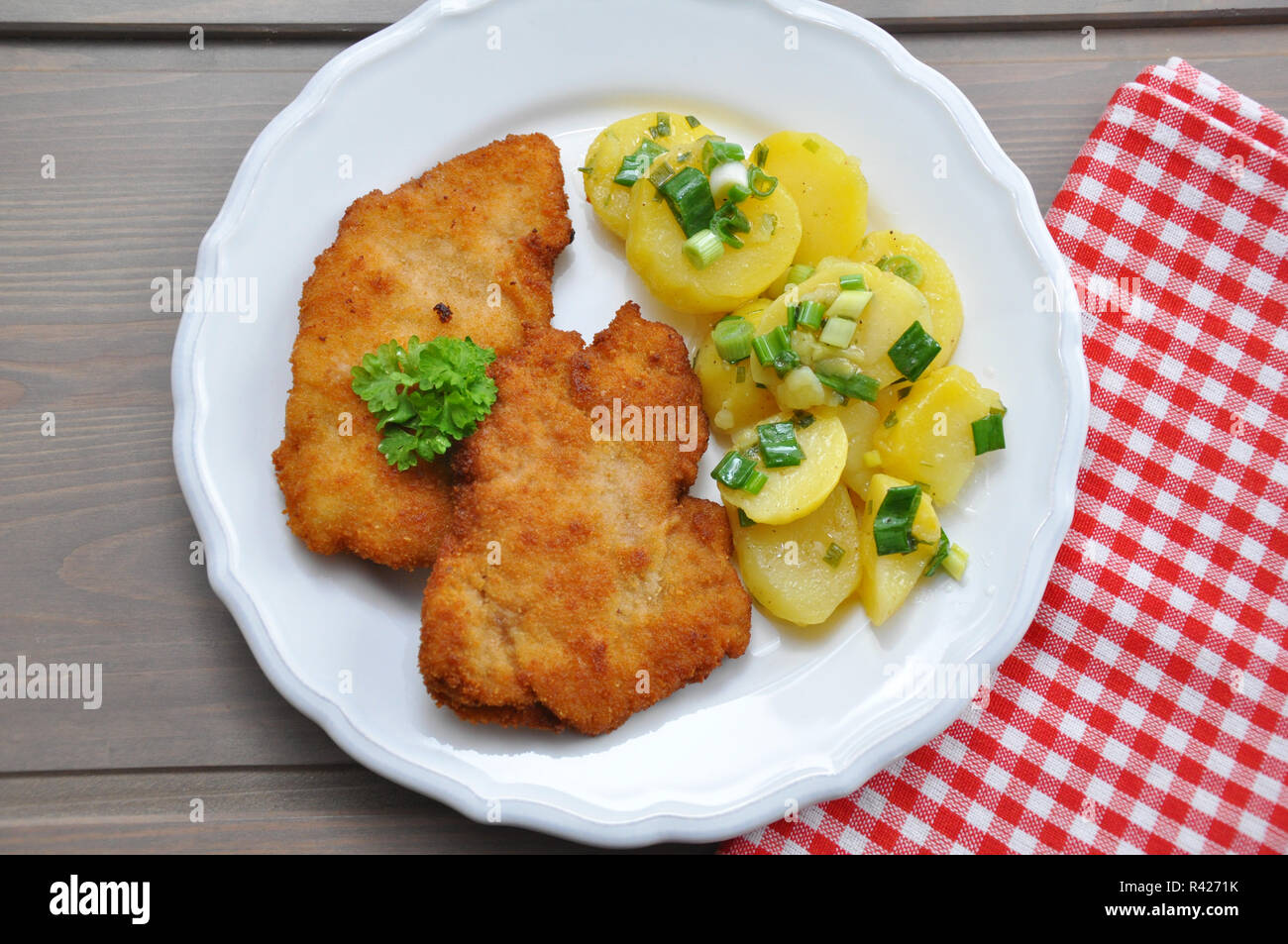 typical austrian viennese Schnitzel Stock Photo - Alamy