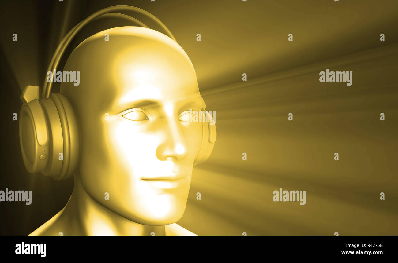 Listening to Music Stock Photo - Alamy