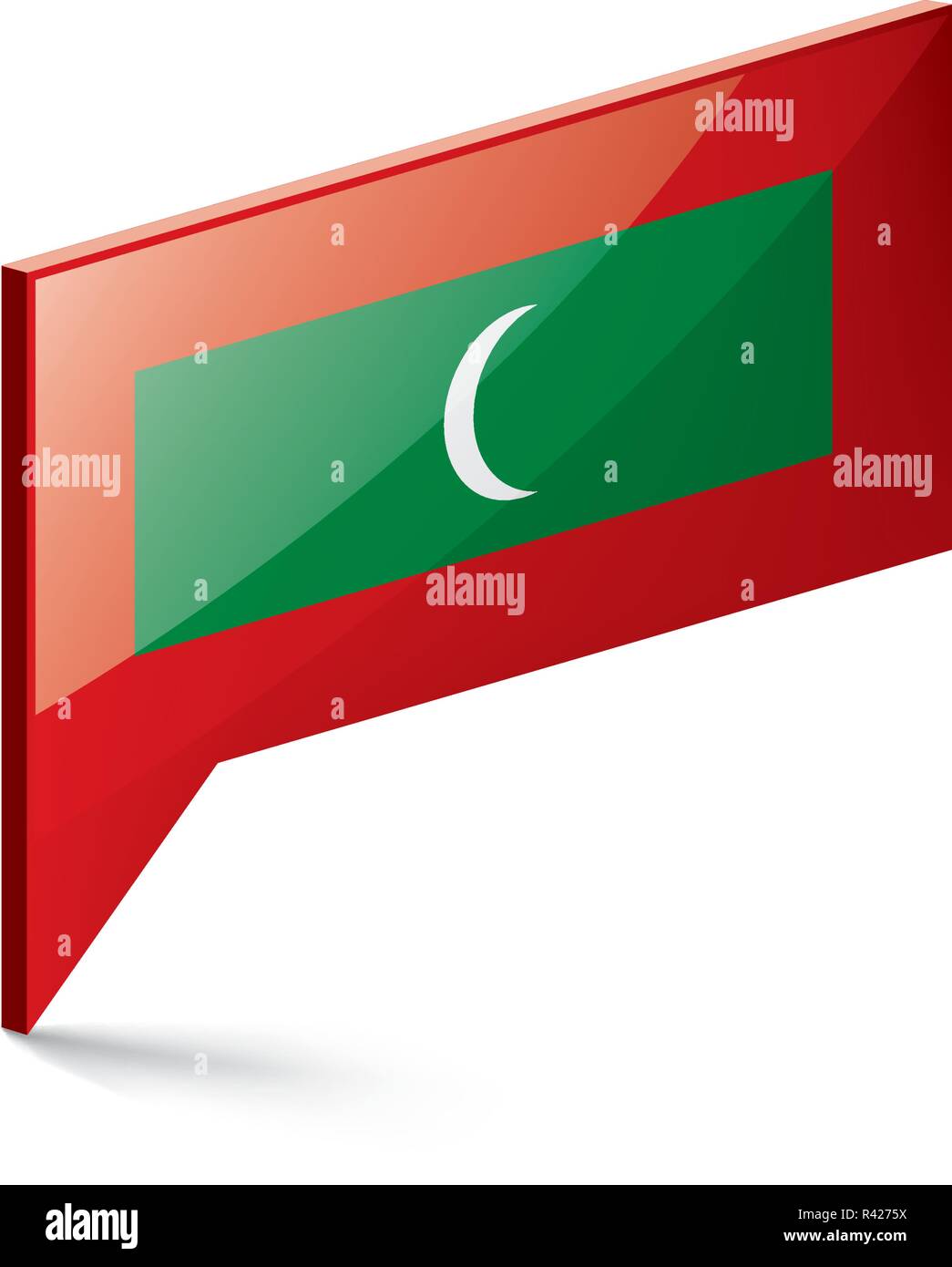 Maldives flag, vector illustration on a white background Stock Vector ...