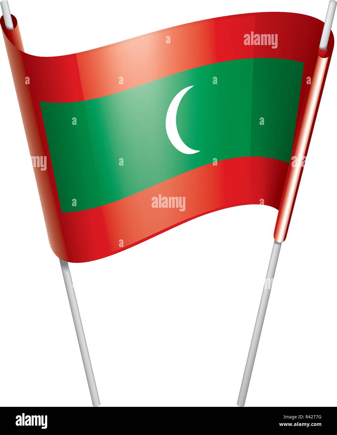 Maldives flag, vector illustration on a white background Stock Vector ...