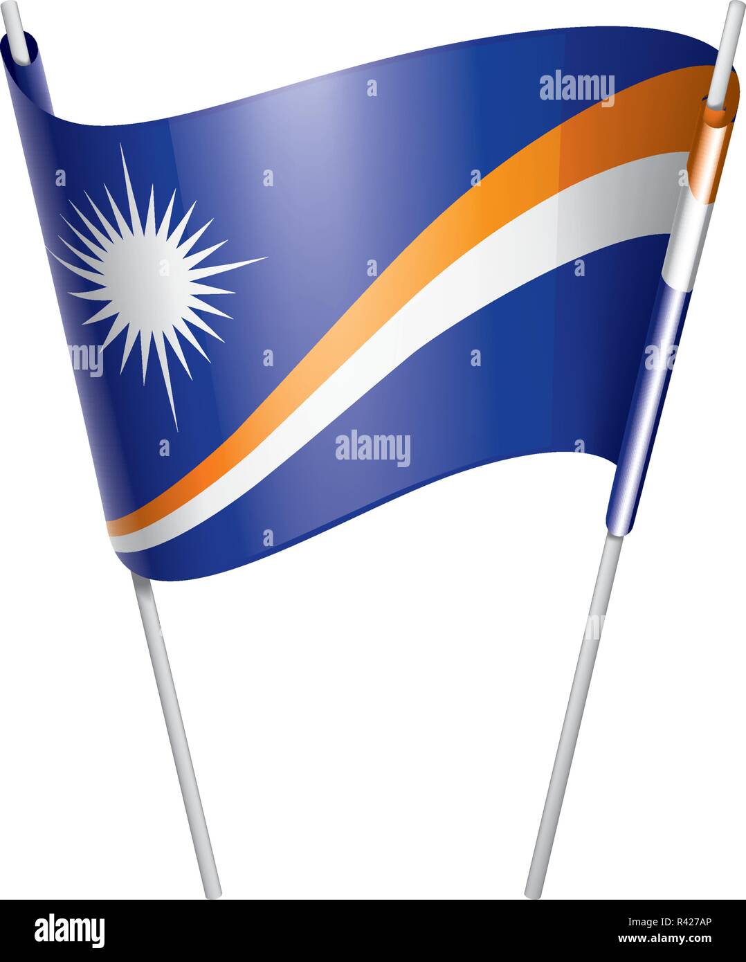 Marshall Islands flag, vector illustration on a white background Stock ...