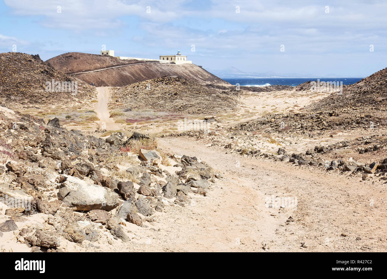Punta Martino Lighthouse on the small island of Lobo Stock Photo - Alamy