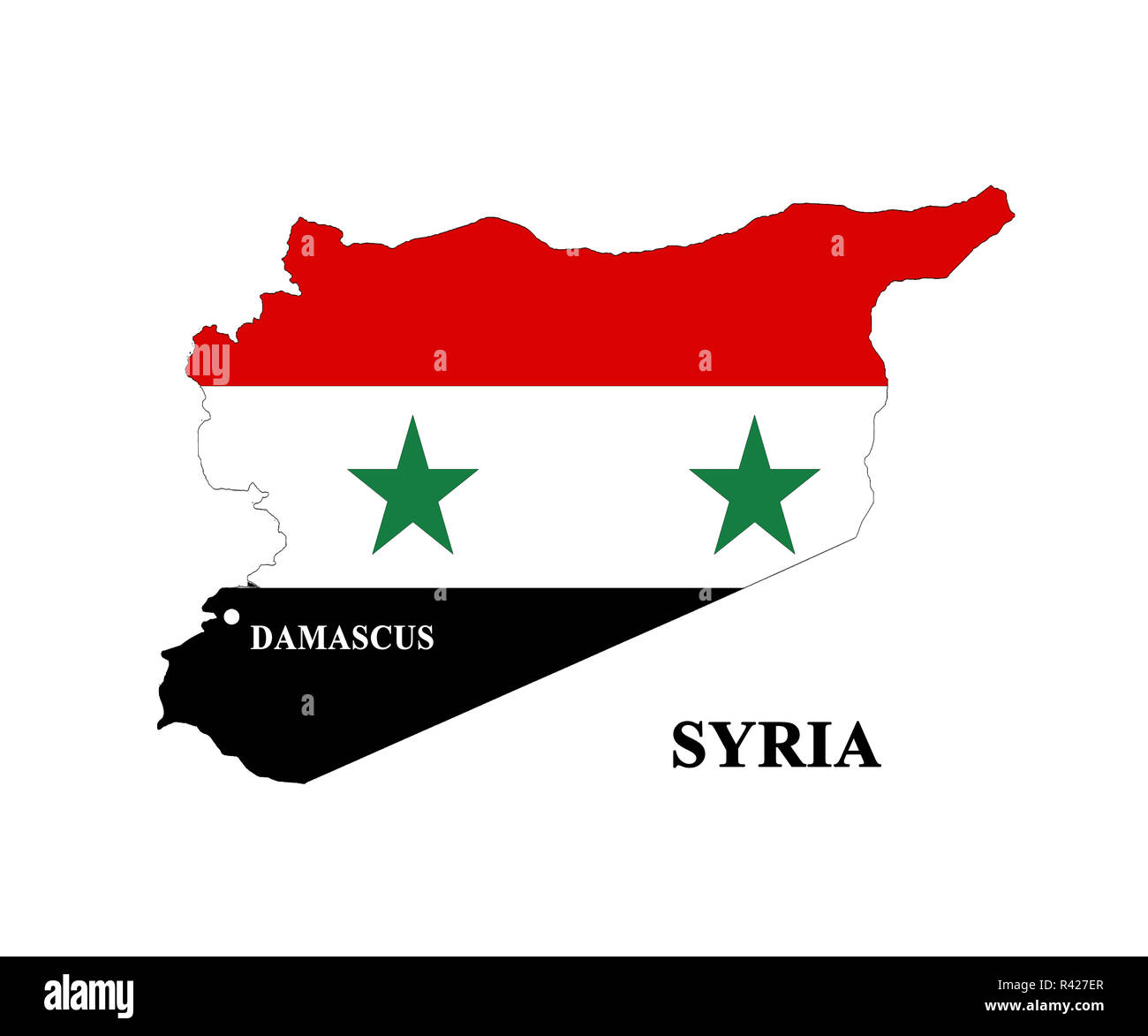 Syria map outline Cut Out Stock Images & Pictures - Alamy