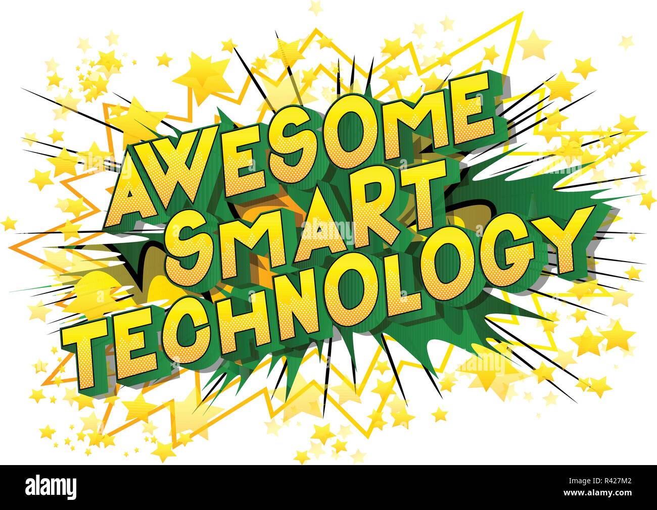 Awesome Smart Technology - Vector illustrated comic book style phrase ...