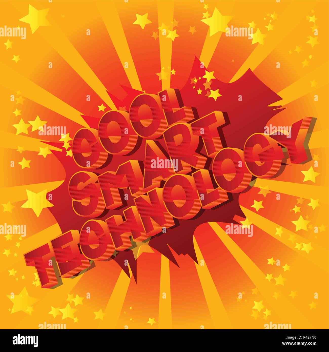 Cool Smart Technology - Vector illustrated comic book style phrase on ...