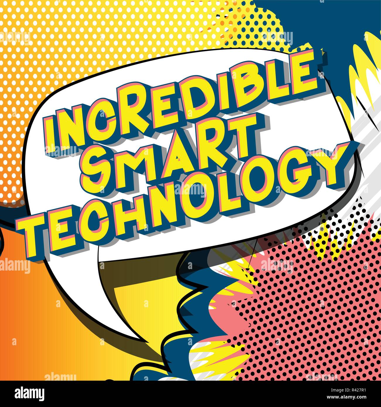 Incredible Smart Technology - Vector illustrated comic book style ...