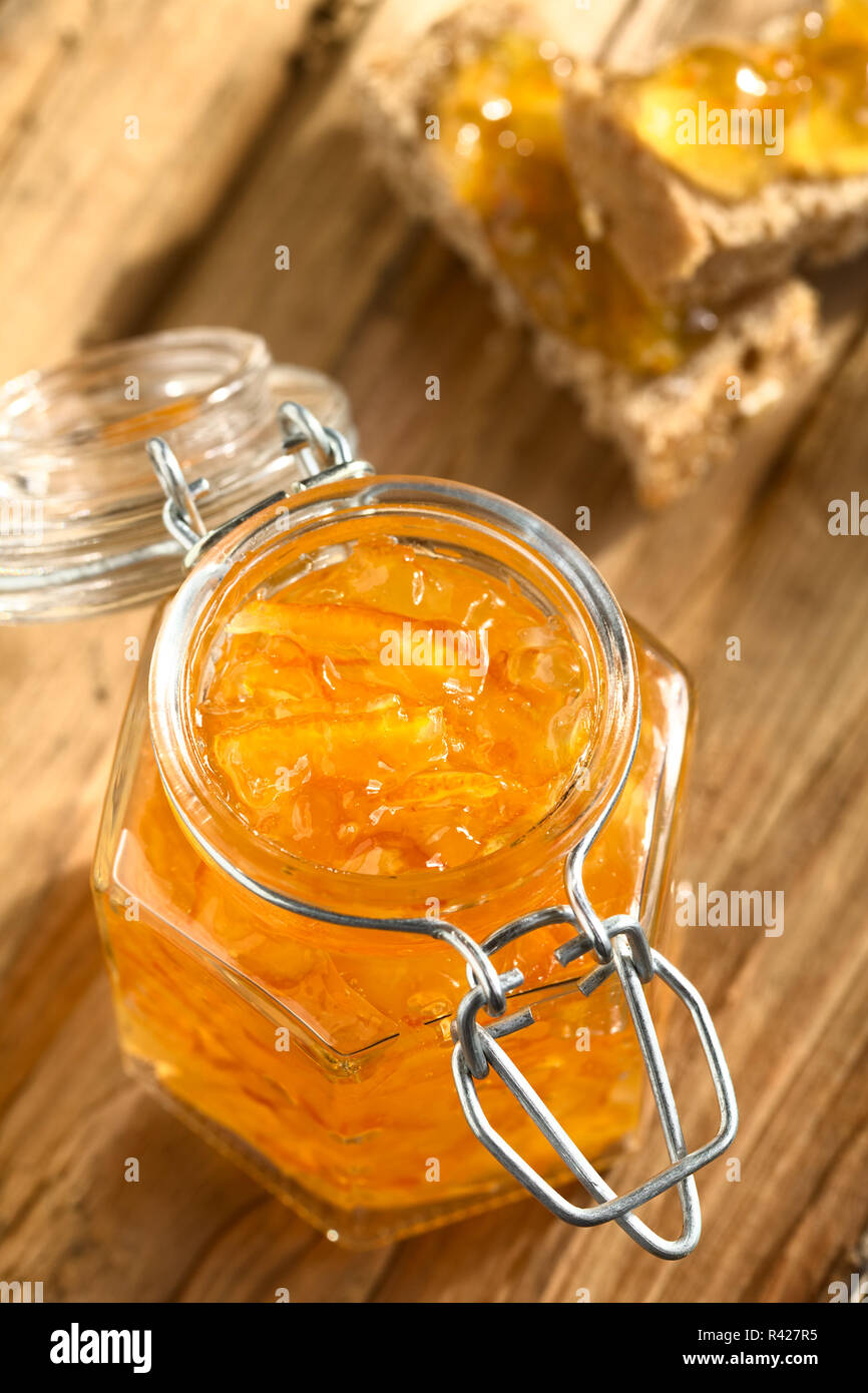 Orange Jam in Jar Stock Photo - Alamy