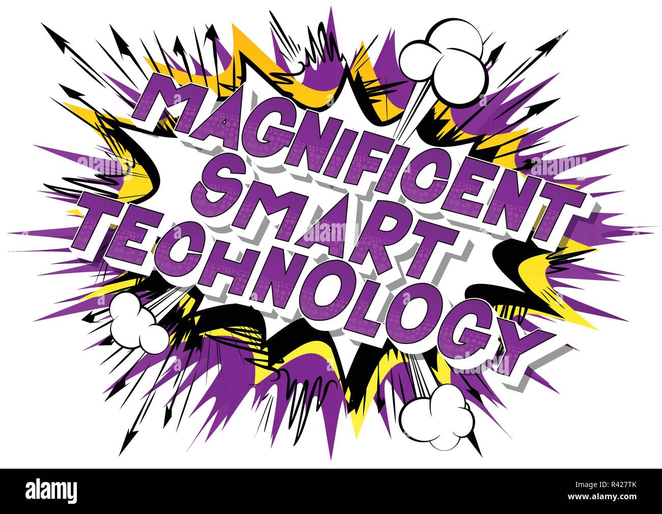 Magnificent Smart Technology - Vector illustrated comic book style ...