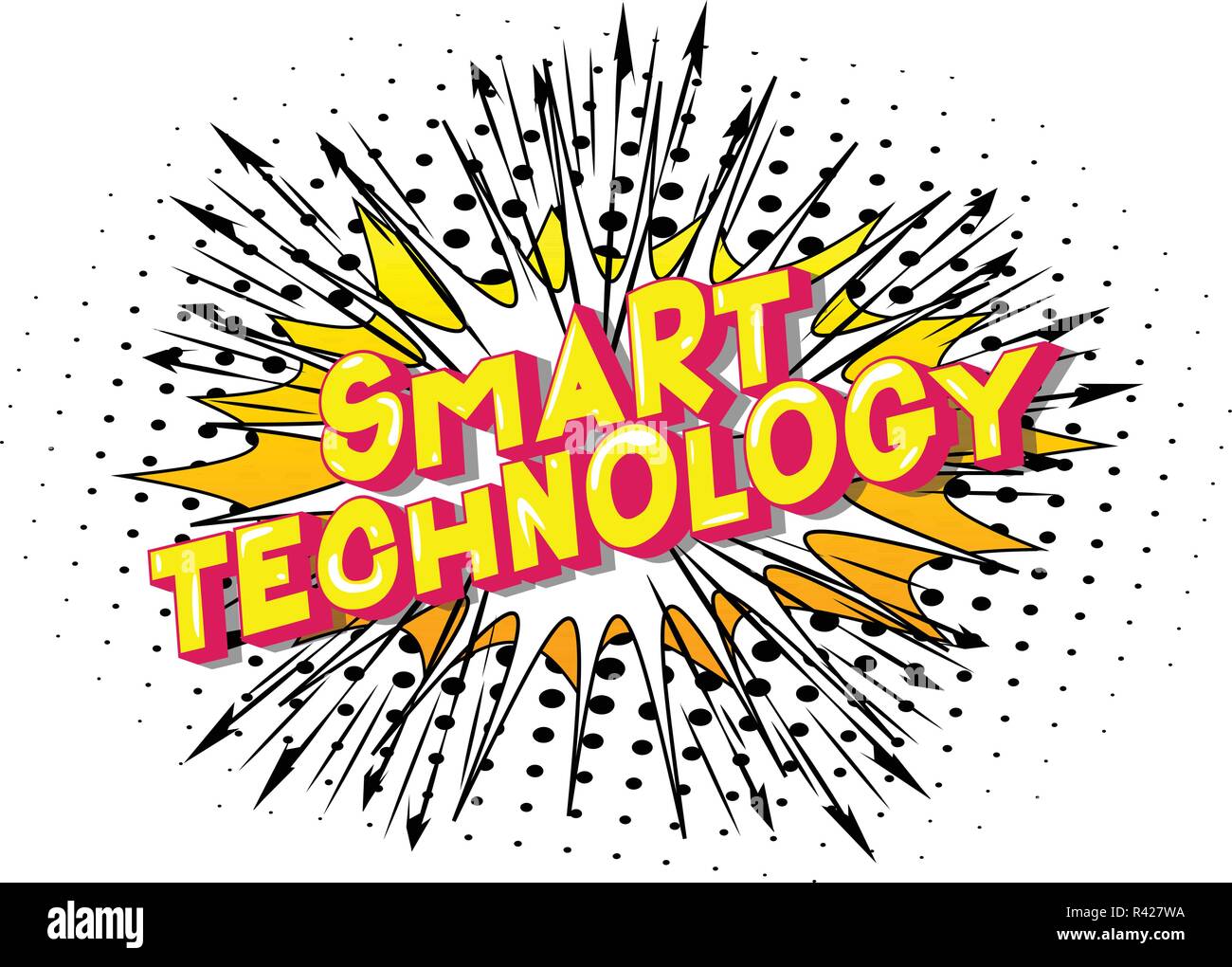 Smart Technology - Vector illustrated comic book style phrase on ...
