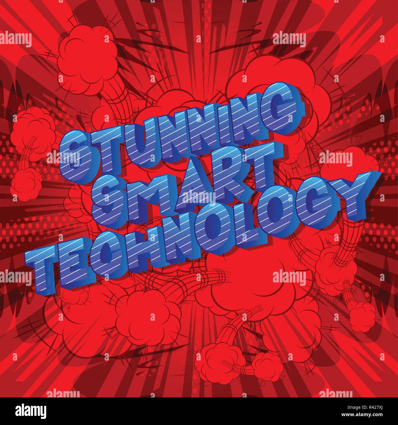 Stunning Smart Technology - Vector illustrated comic book style phrase ...