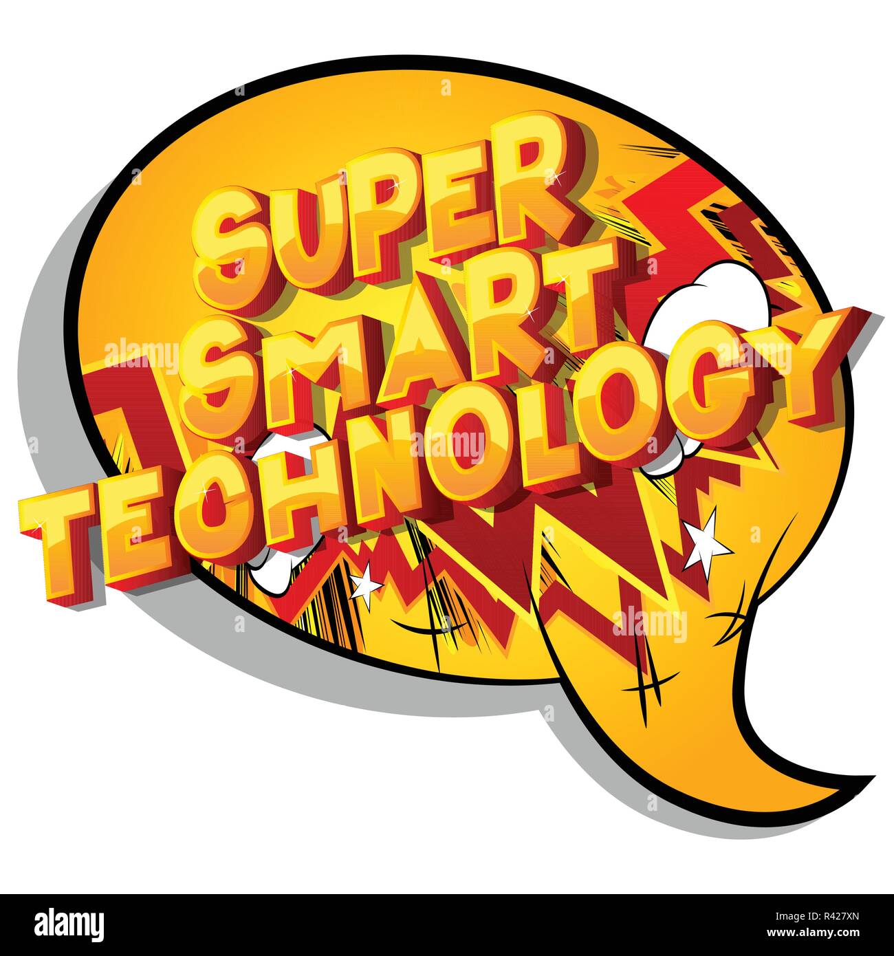 Super Smart Technology - Vector illustrated comic book style phrase on ...