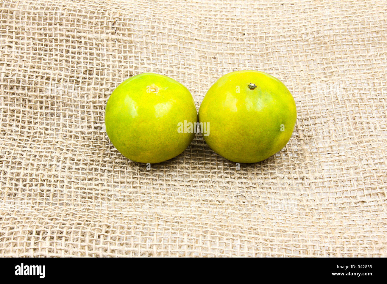 Fresh green tangerine Stock Photo - Alamy