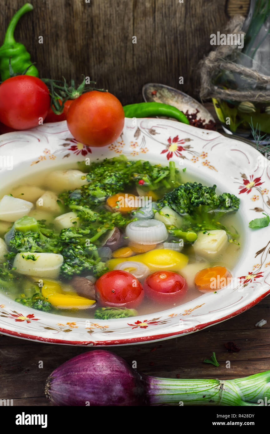 packed vegetarian soup Stock Photo - Alamy
