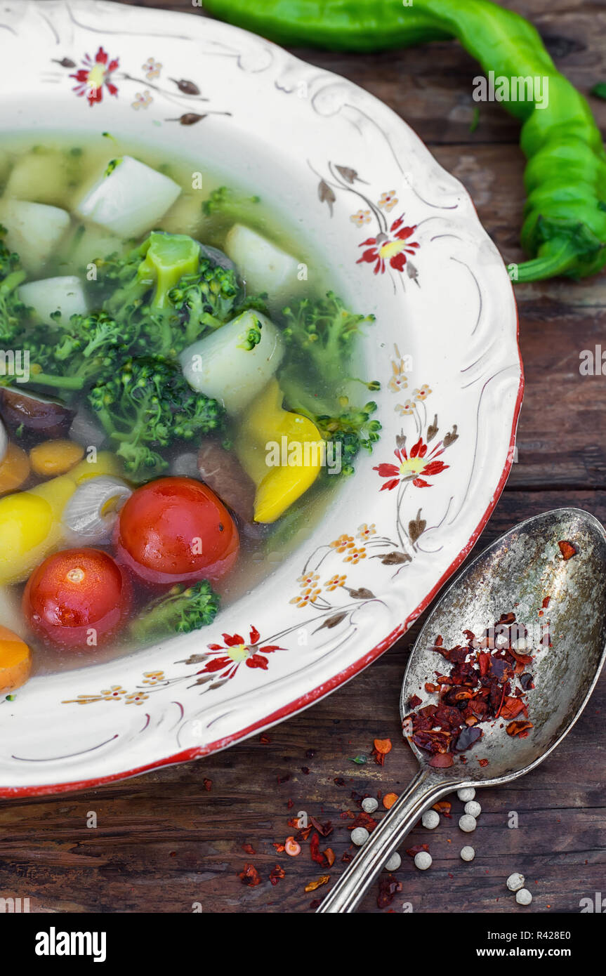 packed vegetarian soup Stock Photo - Alamy