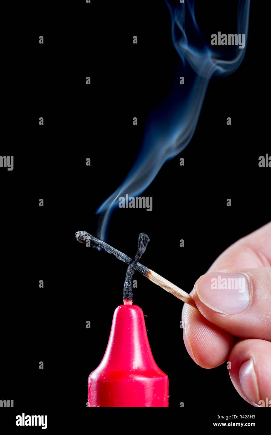 Close up smoking black candle hi-res stock photography and images - Alamy