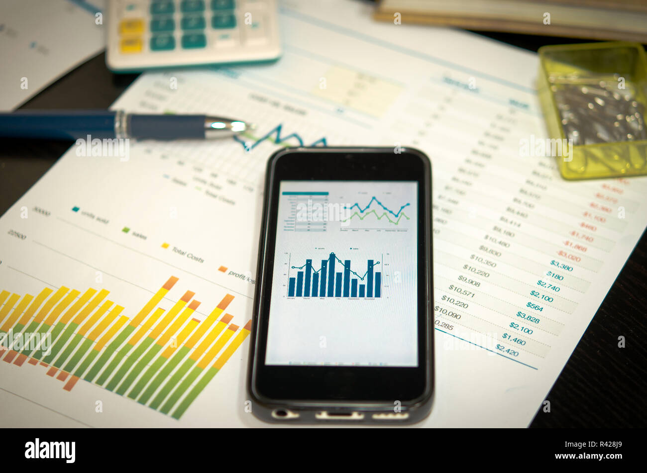 smart phone chart Stock Photo - Alamy