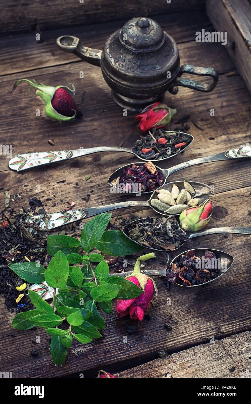 Herbal tea collection variety Stock Photo - Alamy