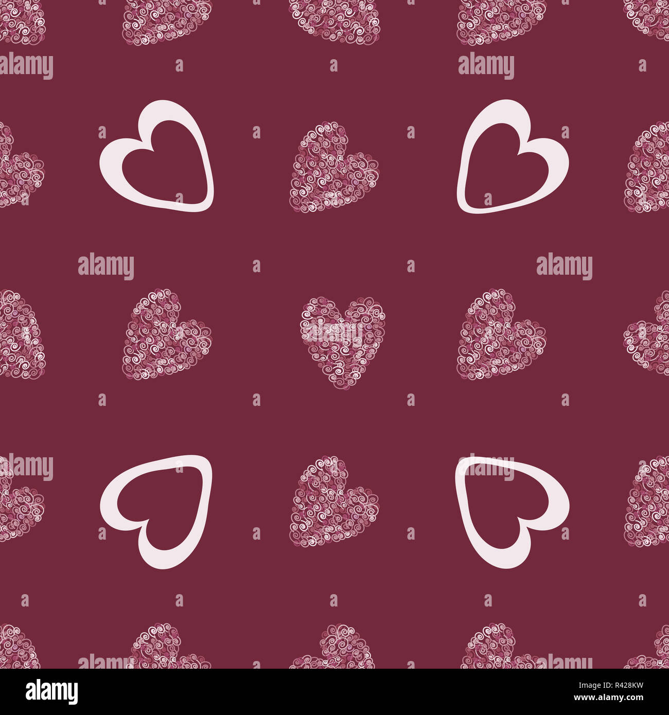 Red heart abstract background vintage seamless pattern Stock Photo - Alamy