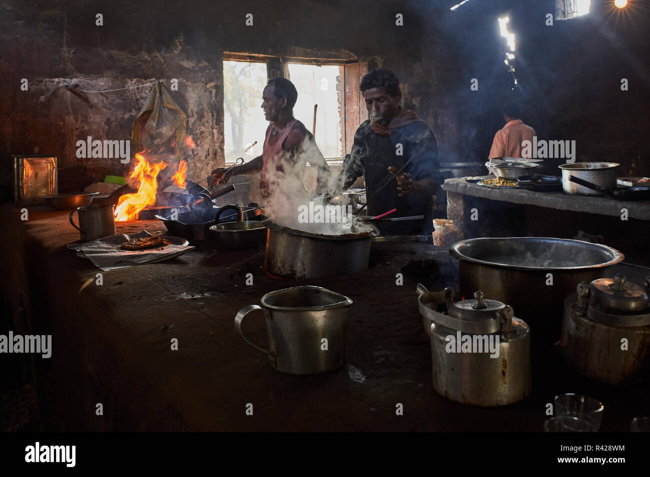 28-Dec-2014-Kitchen of Traditional Indian roadside Food joint(Dhaba) 70 ...