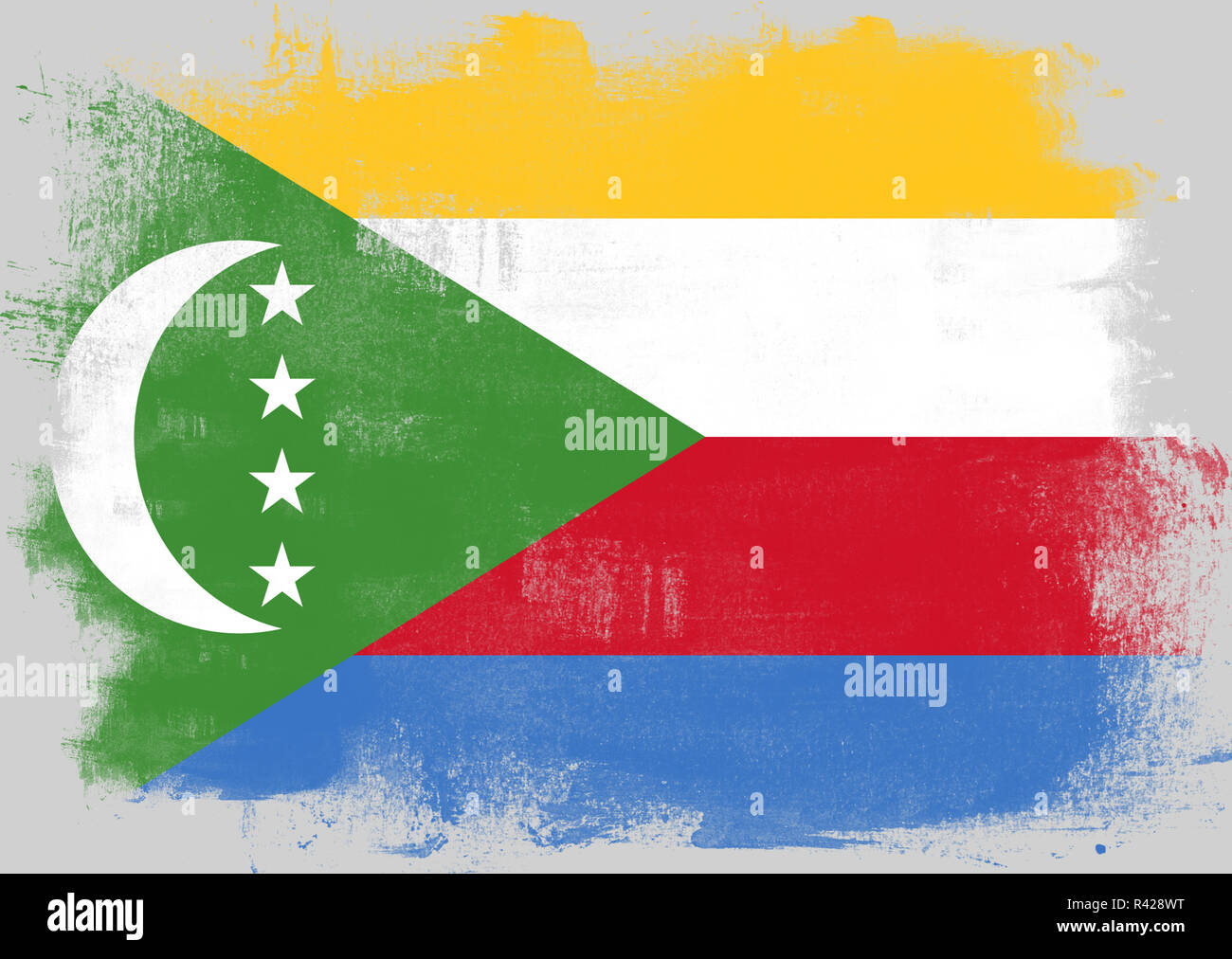 Comoros painted flag hi-res stock photography and images - Alamy