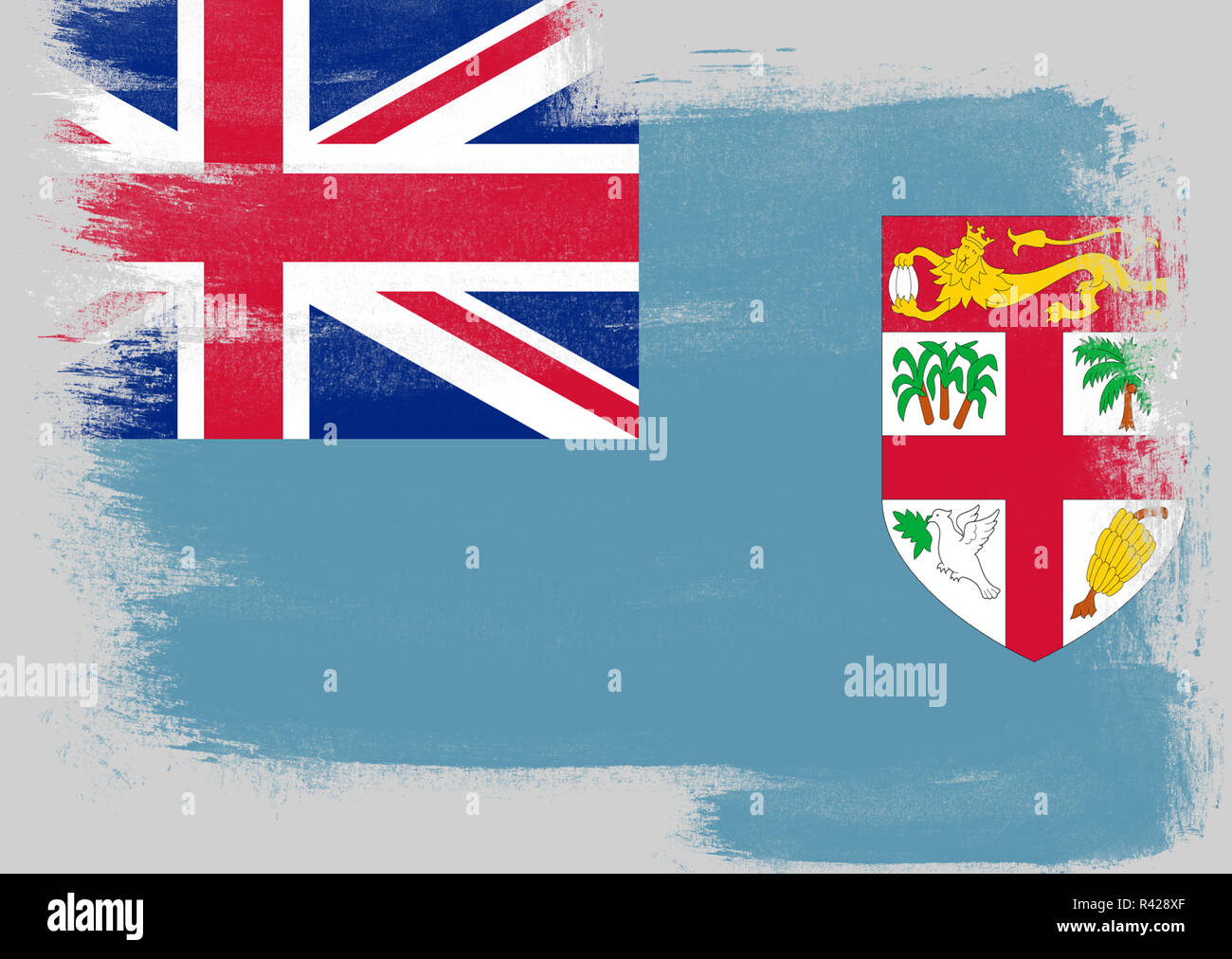 Flag of Fiji painted with brush Stock Photo - Alamy