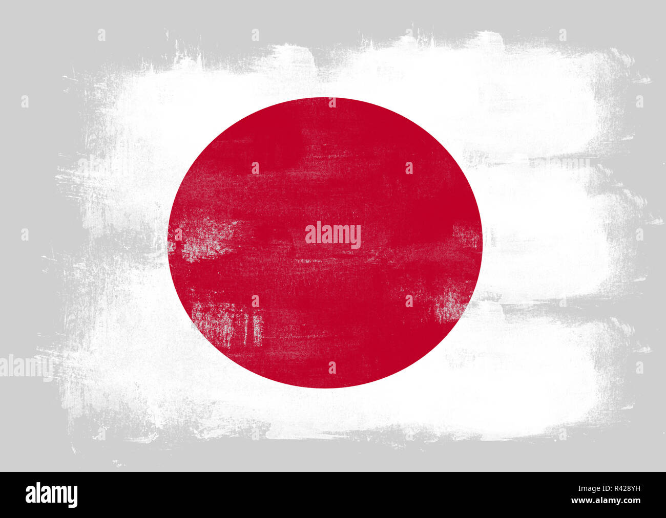 Flag of Japan painted with brush Stock Photo - Alamy
